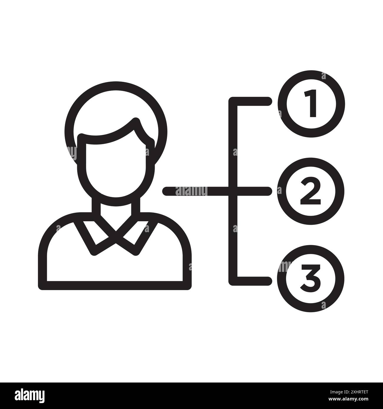 Priority icon Black line art vector in black and white outline set ...