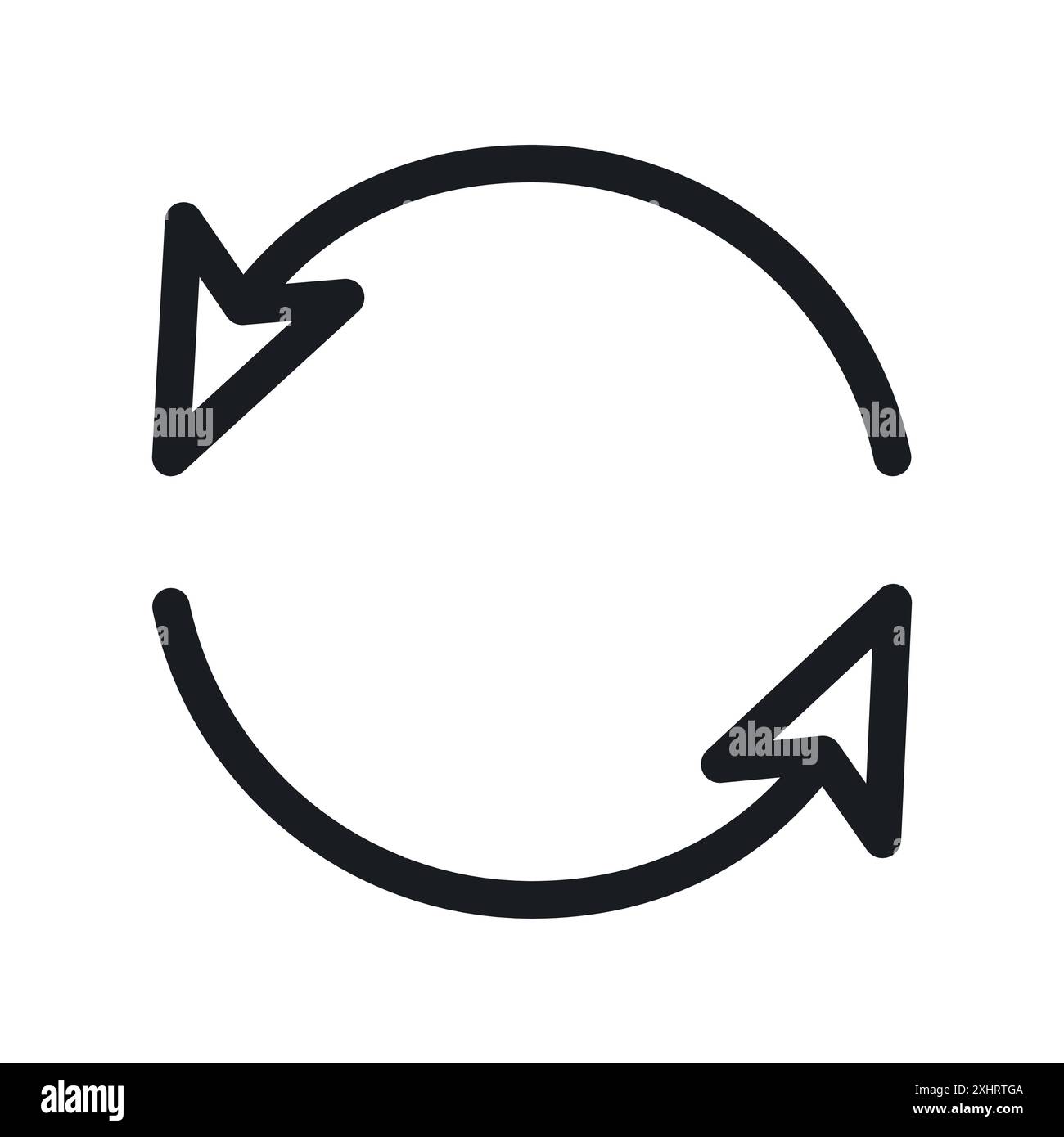 Refresh icon Black line art vector in black and white outline set ...