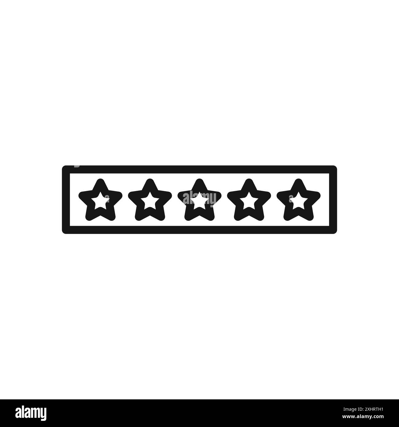 Rating star icon Black line art vector in black and white outline set ...