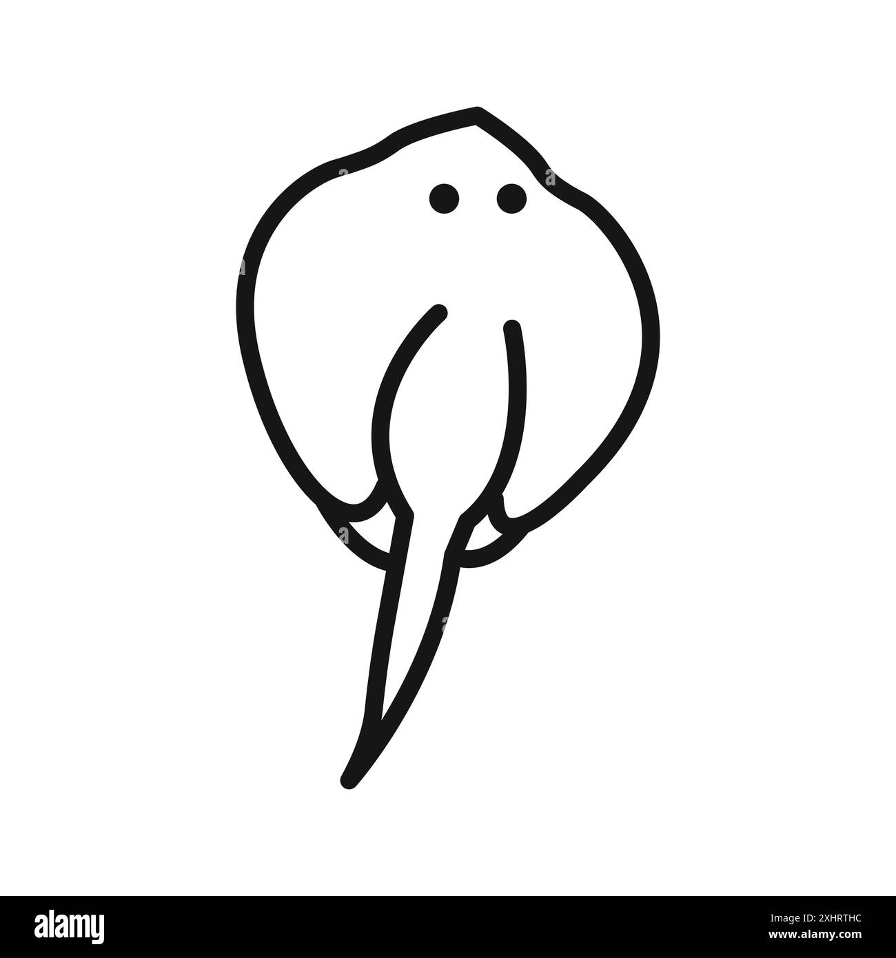 Stingray icon Black line art vector in black and white outline set ...