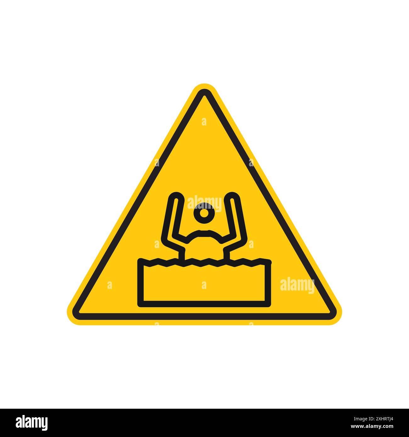 Quicksand and Mud Danger Sign icon Black line art vector in black and ...