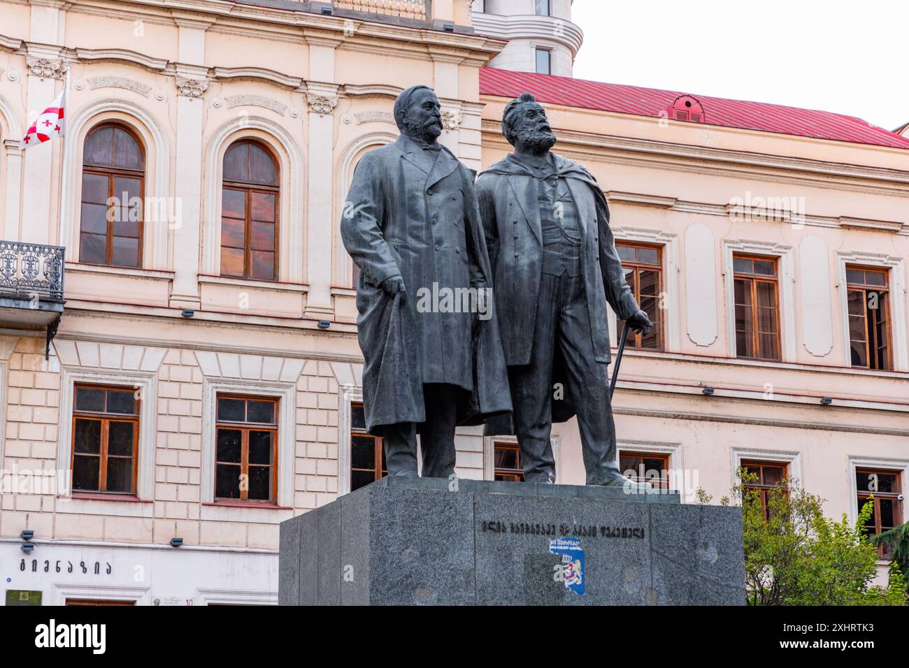 Tbilisi, Georgia - 21 JUNE, 2024: Statues of Chavcavadze and Tsreteli ...