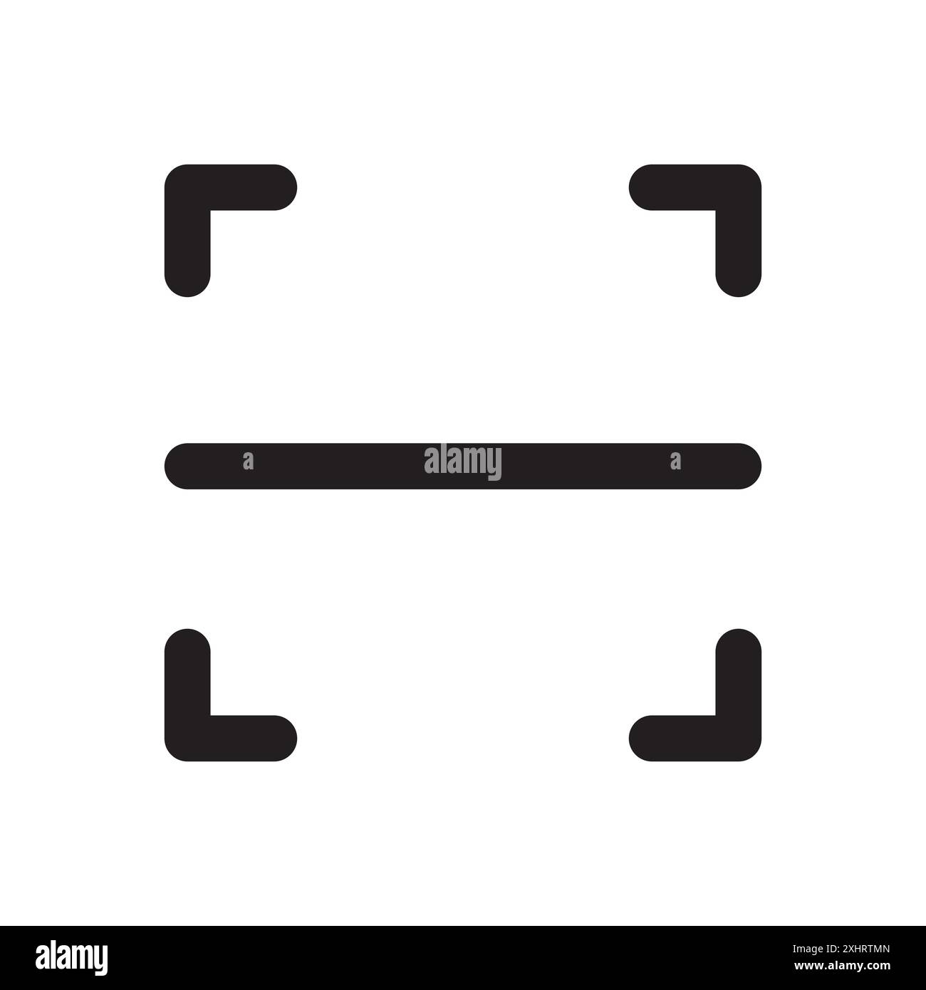 scan button icon Black line art vector in black and white outline set ...