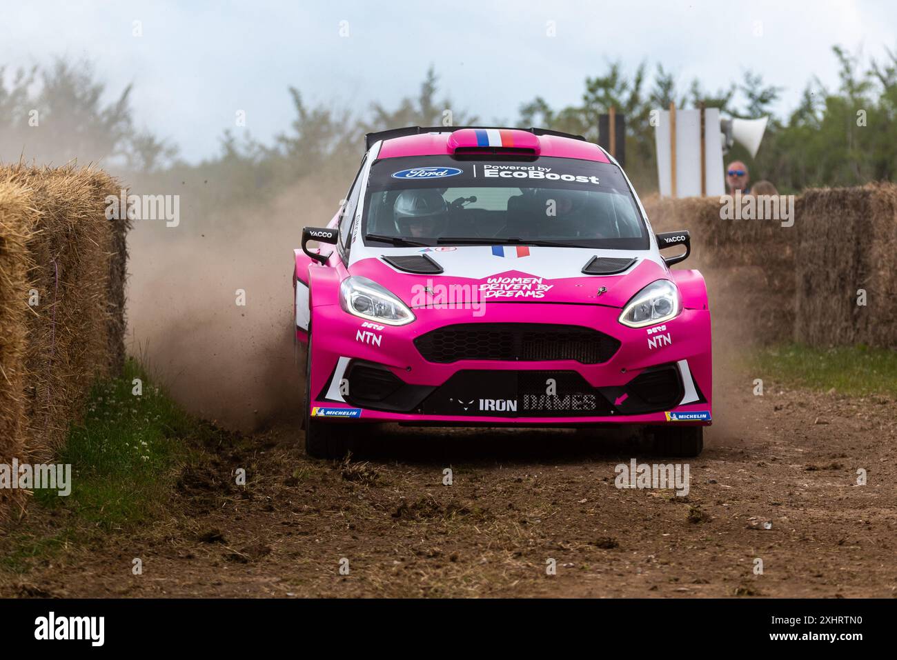 Ford Fiesta Rally2 rally car of Iron Dames rally car on the rally stage ...