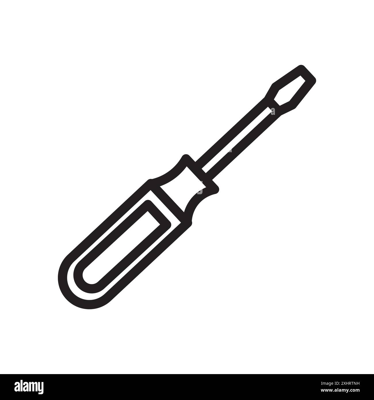 Screwdriver icon Black line art vector in black and white outline set ...