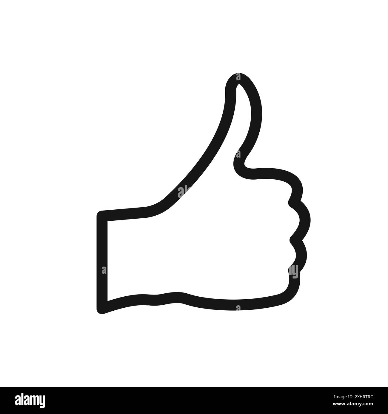 Thumbs Up icon Black line art vector in black and white outline set ...