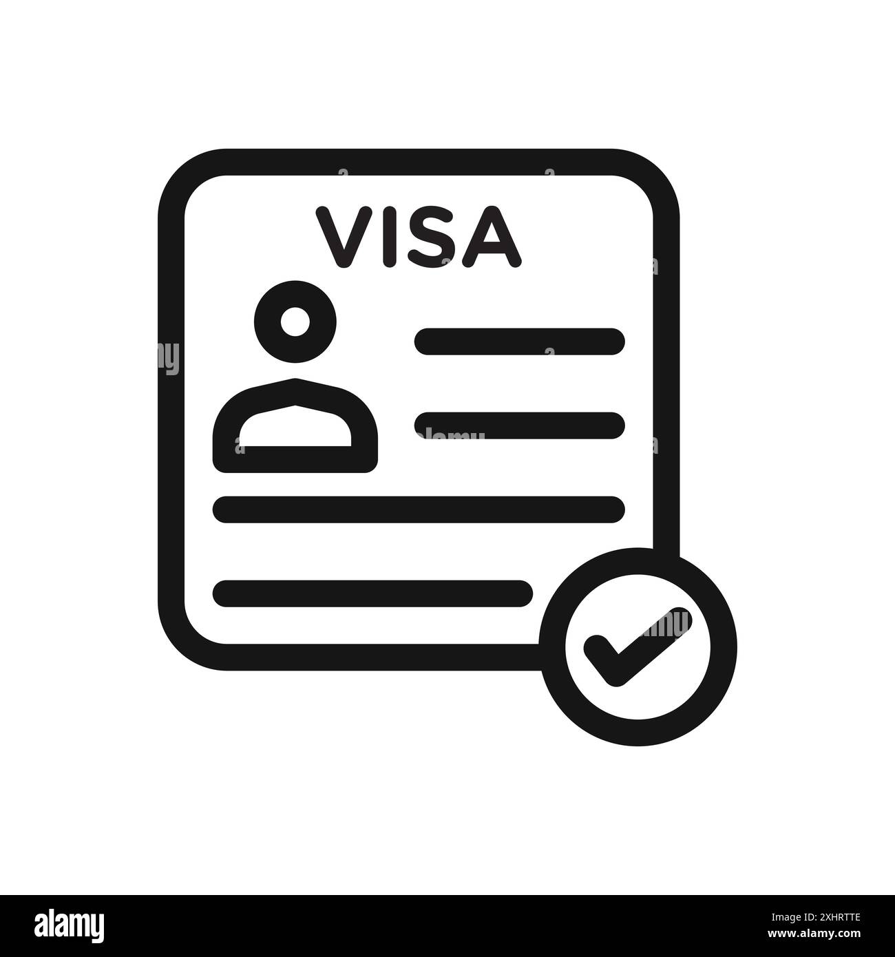 Start up visa icon Black line art vector in black and white outline set ...