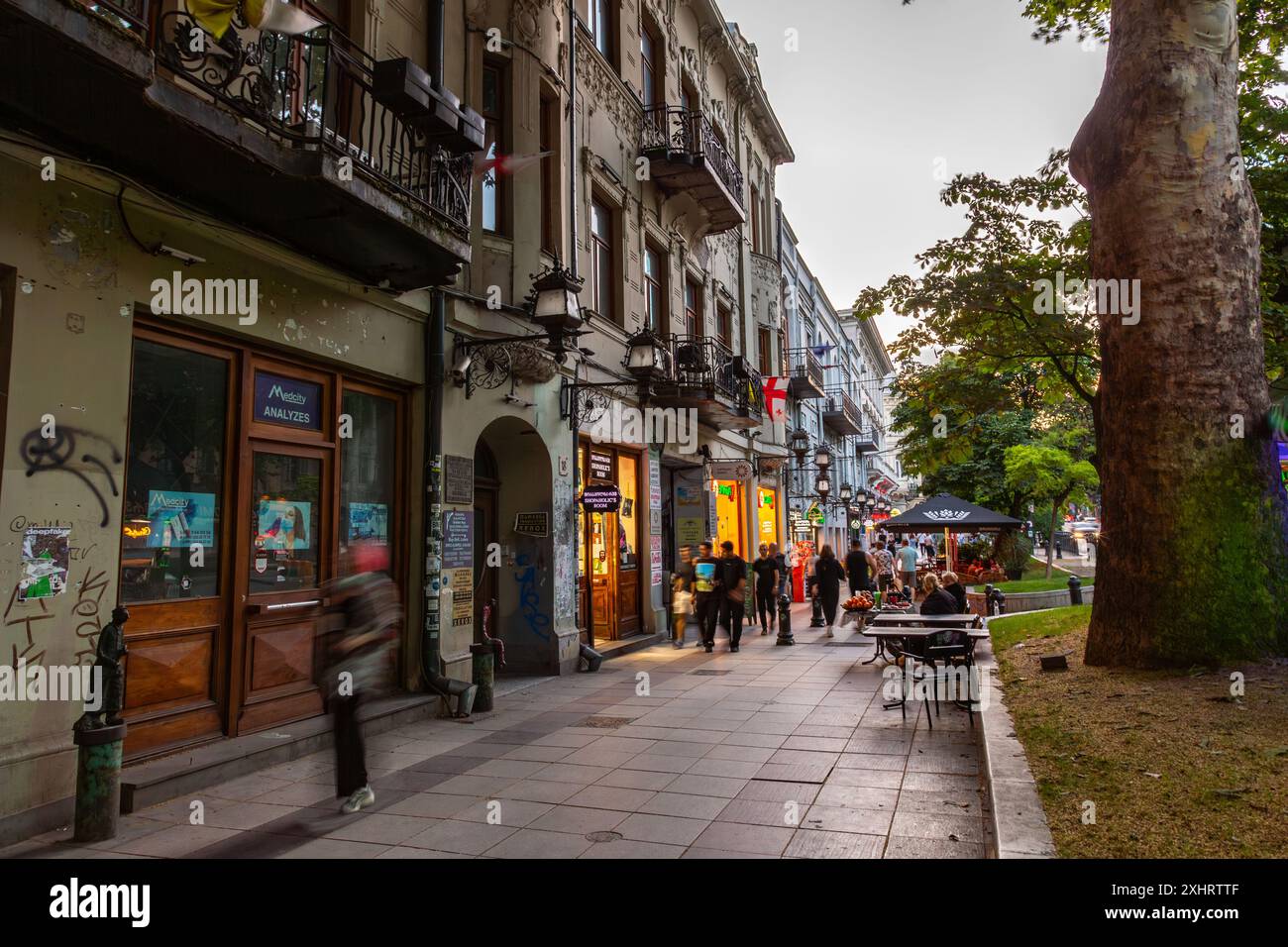 Tbilisi, Georgia - 21 JUNE, 2024: The Shota Rustaveli Avenue, among the ...