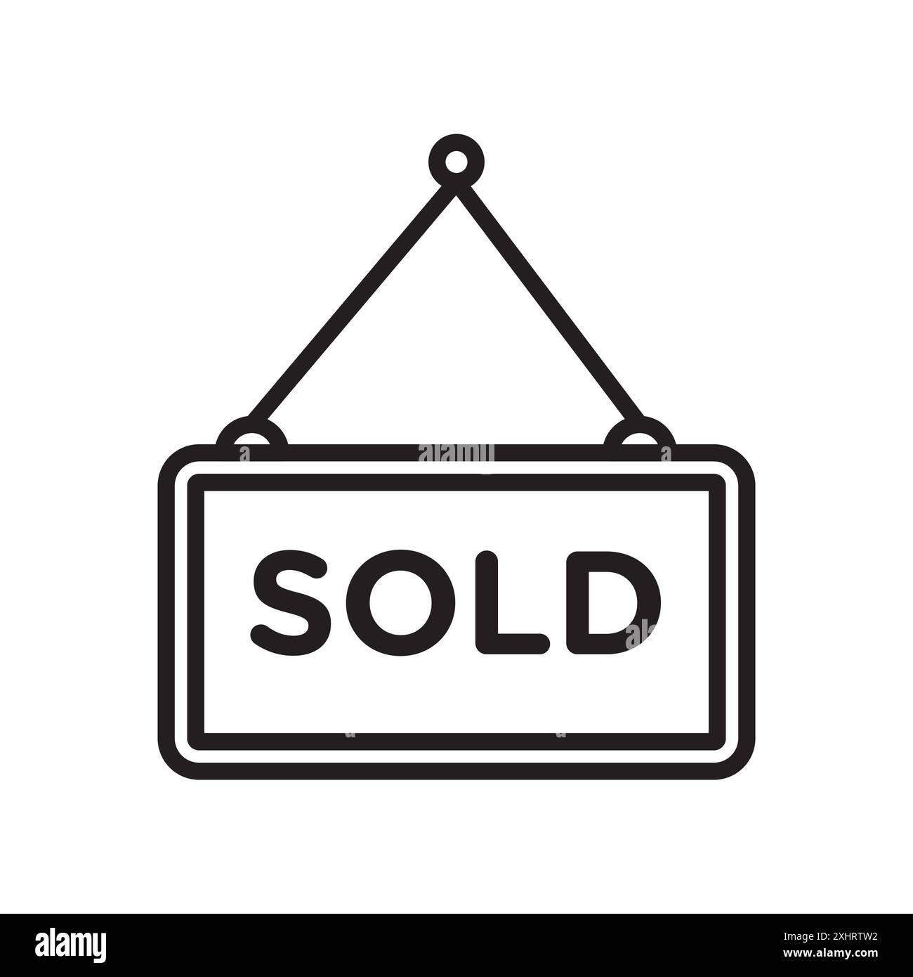 Sold icon Black line art vector in black and white outline set ...