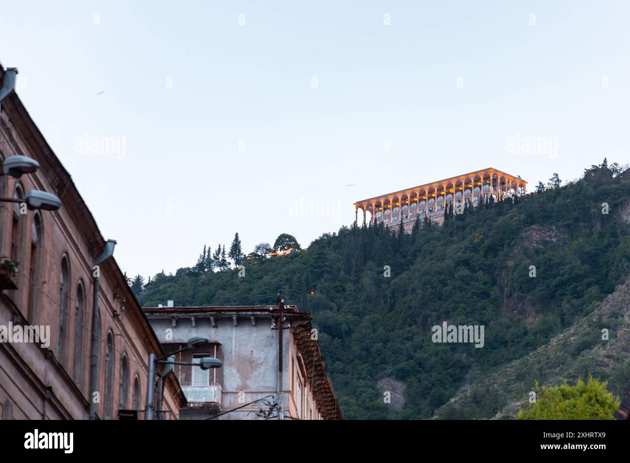 Tbilisi, Georgia - 21 JUNE, 2024: The three storey restaurant at the ...
