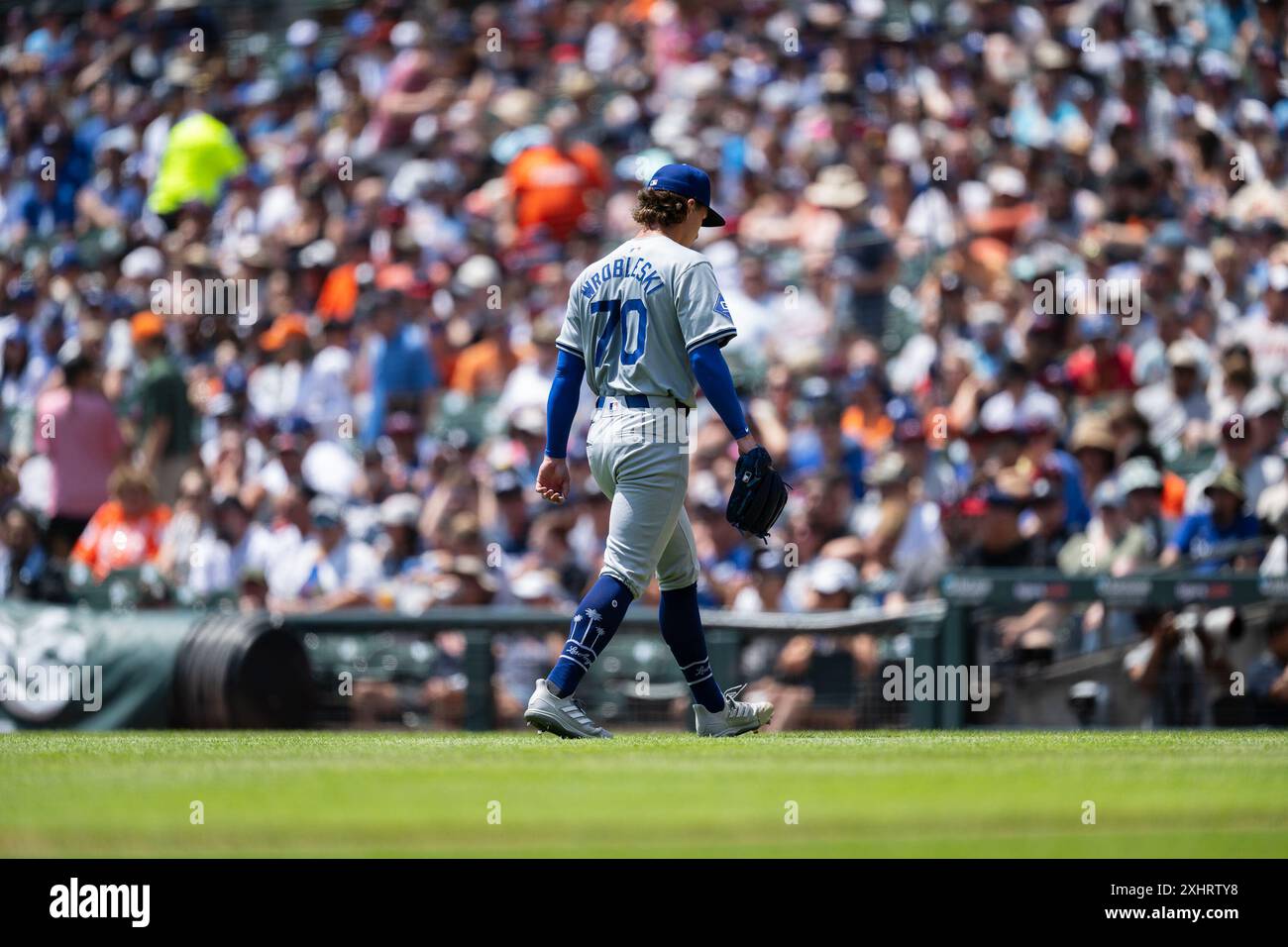 Los Angeles Dodgers pitcher Justin Wrobleski (70) during a MLB baseball ...