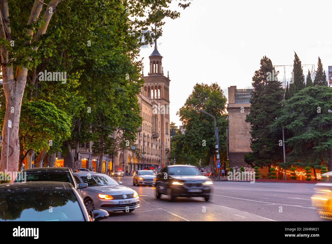 Tbilisi, Georgia - 21 JUNE, 2024: Buildings around the Rose Revolution ...