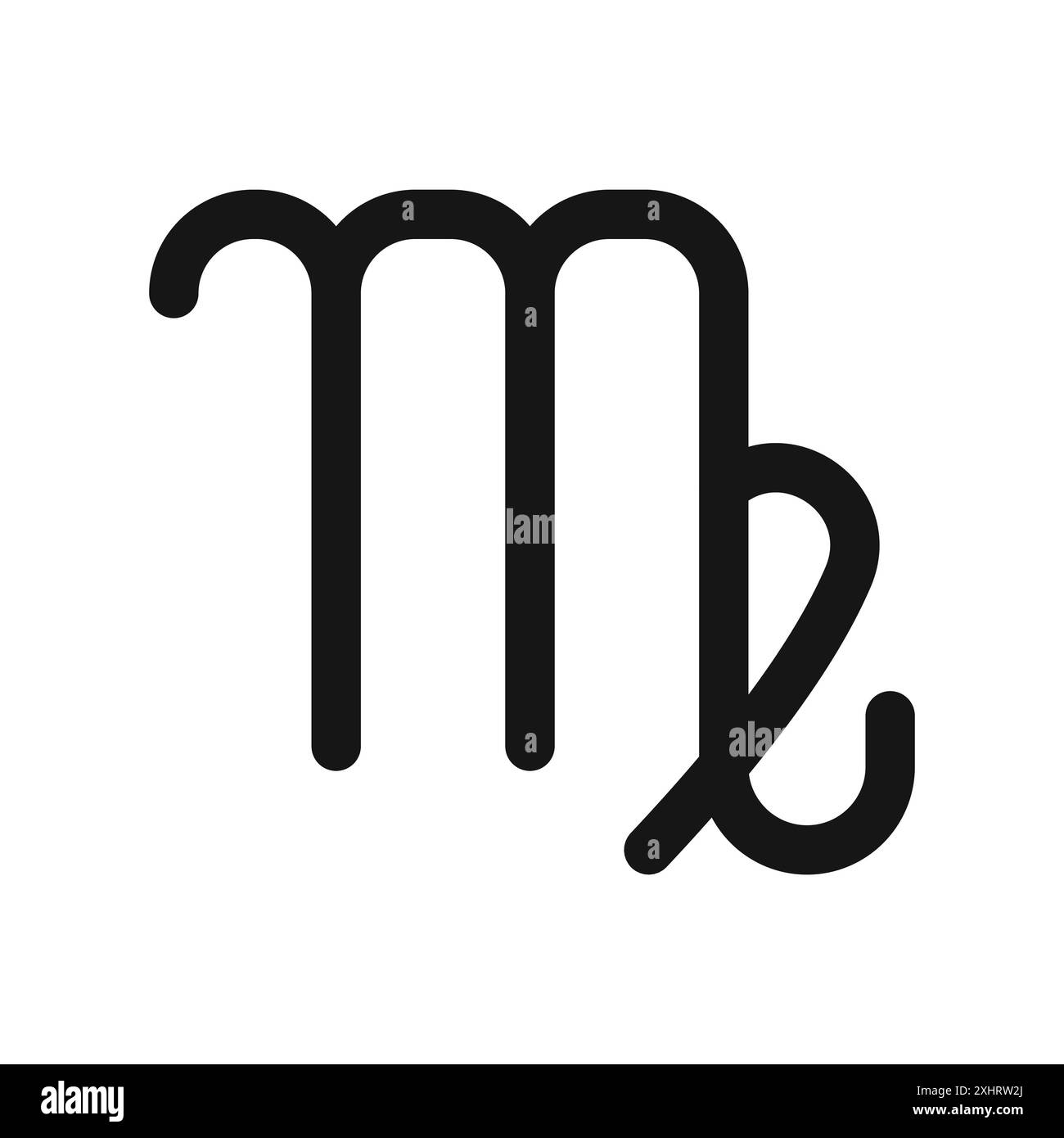Virgo zodiac sign icon Black line art vector in black and white outline ...