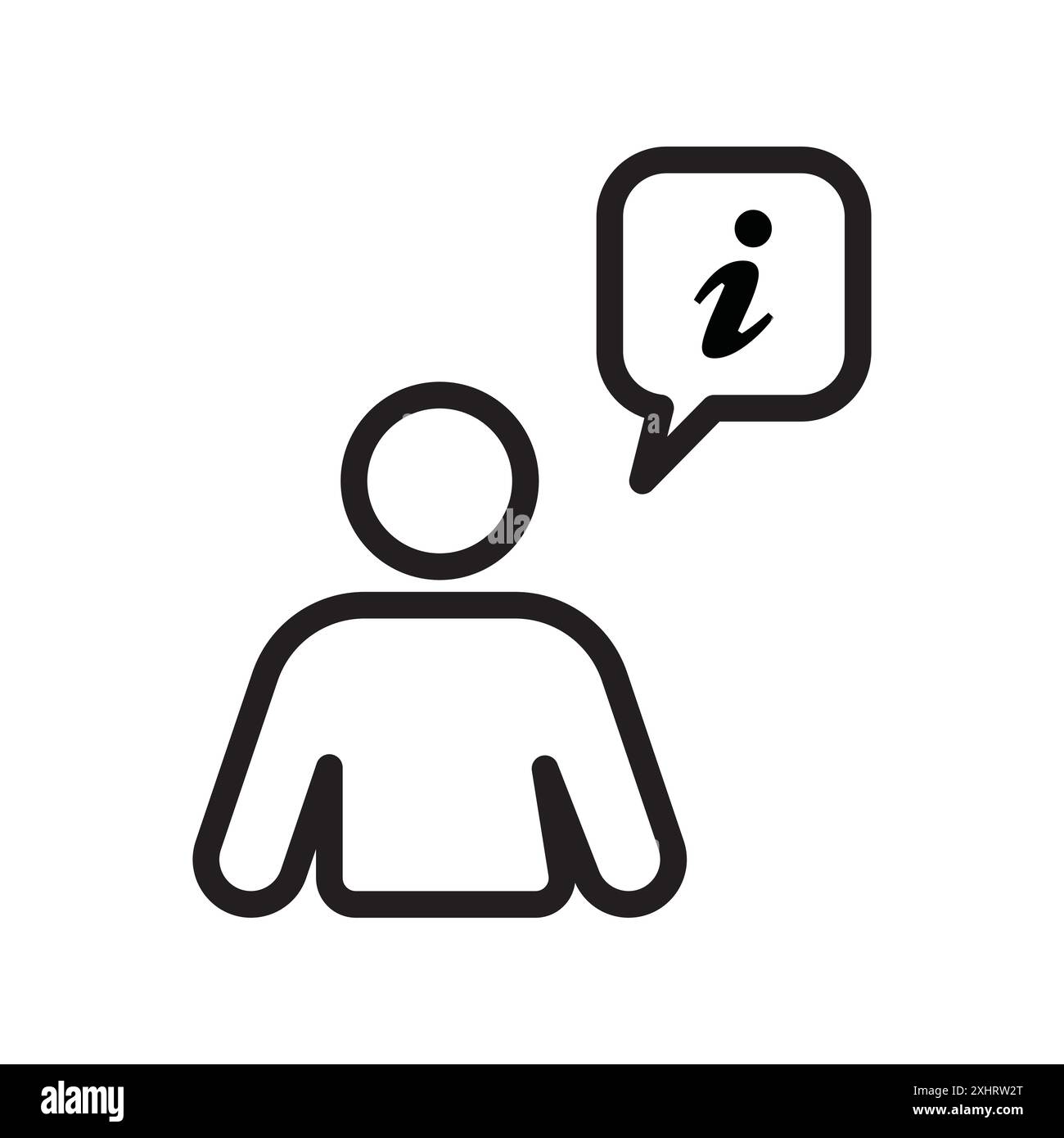 User information icon Black line art vector in black and white outline ...