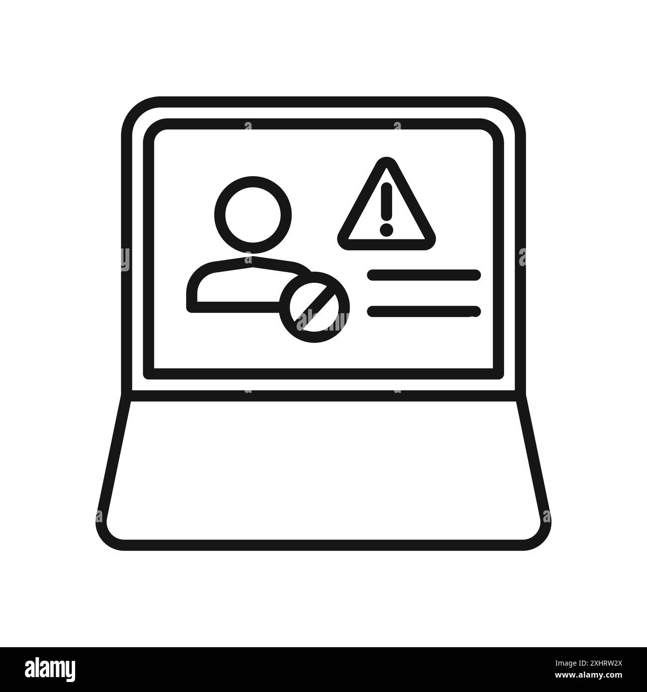 Unauthorized Access icon Black line art vector in black and white ...