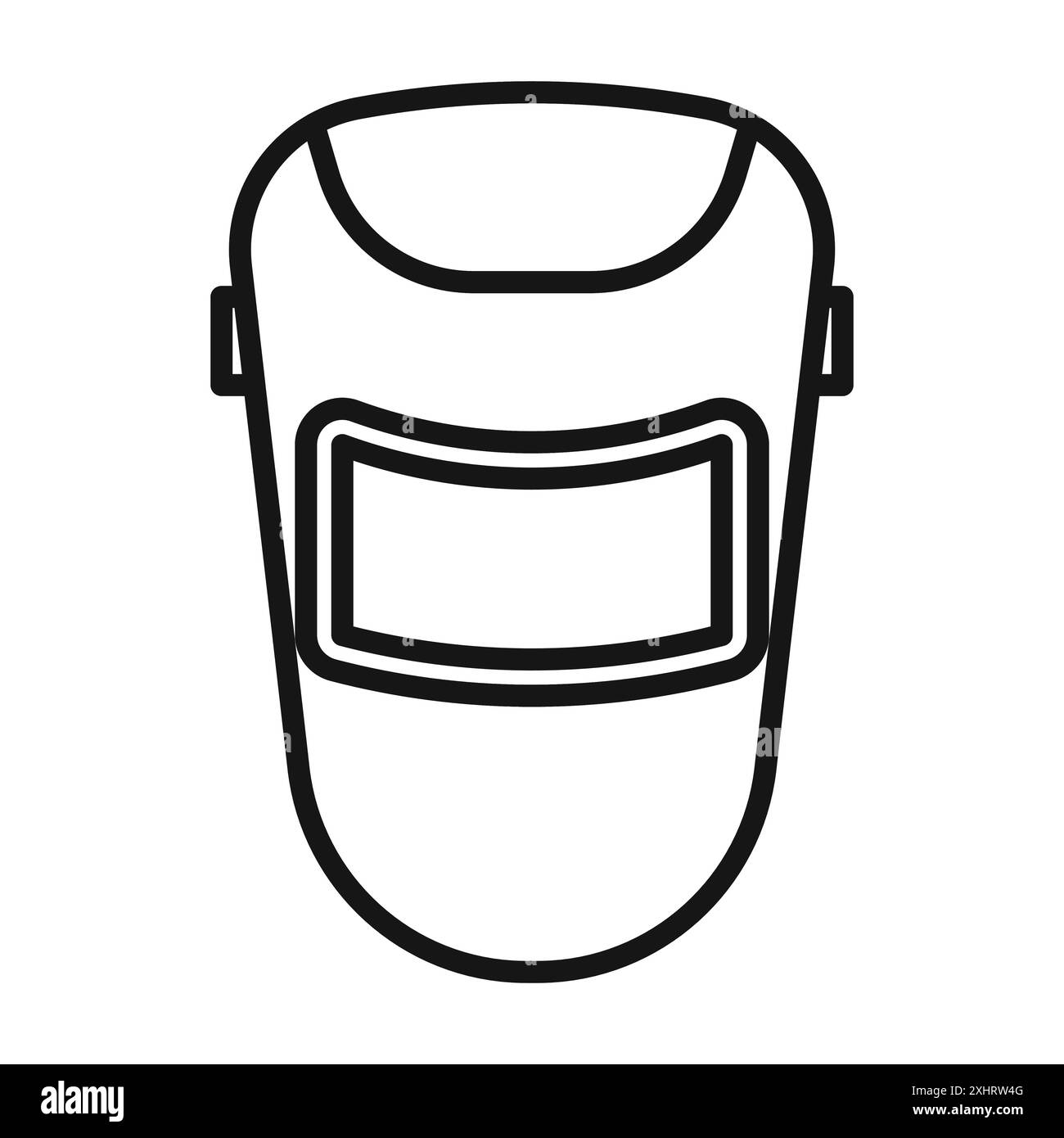 welding shield cover icon Black line art vector in black and white ...