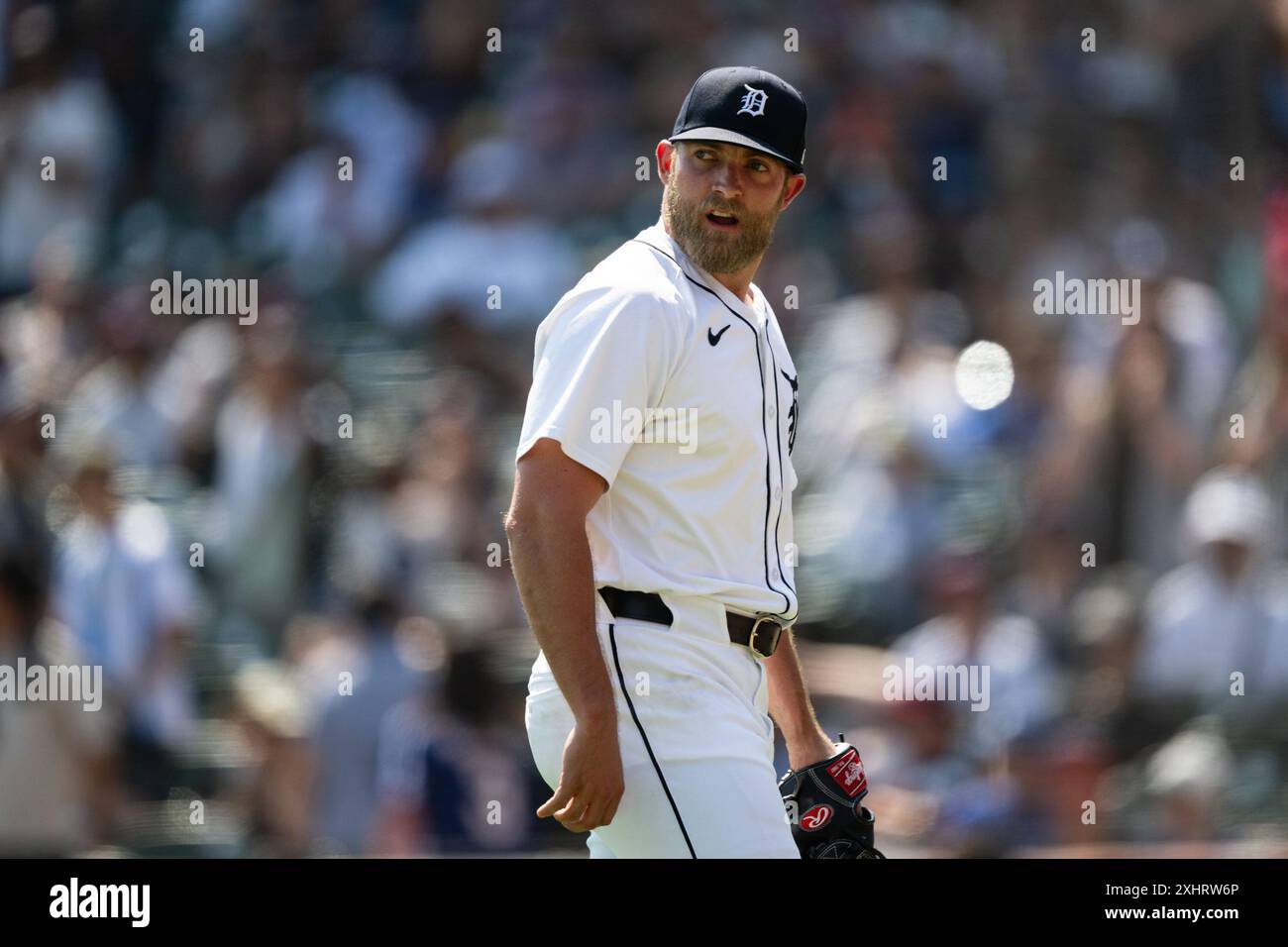 Detroit Tigers pitcher Will Vest (19) during a MLB baseball game ...