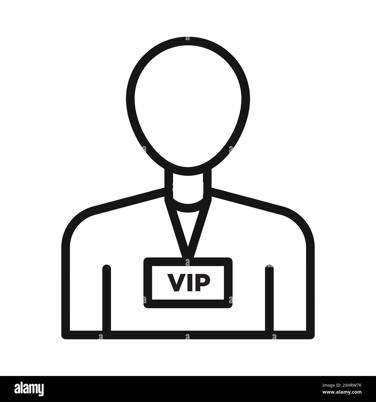 vip person icon Black line art vector in black and white outline set ...