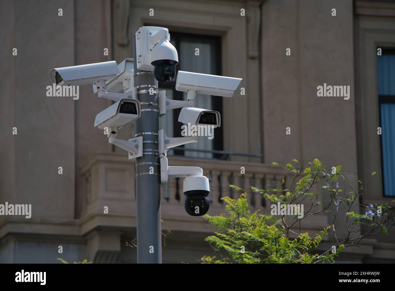 Group of CCTV Security Cameras Installed in the City for Surveillance ...