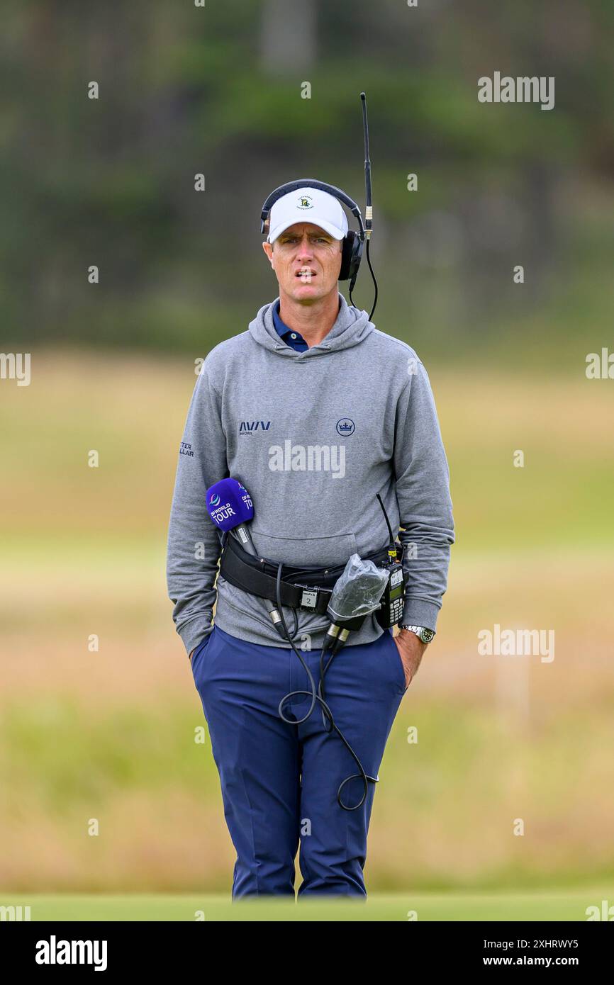On course commentator Nicolas Colsaerts on the 5th hole during day four ...