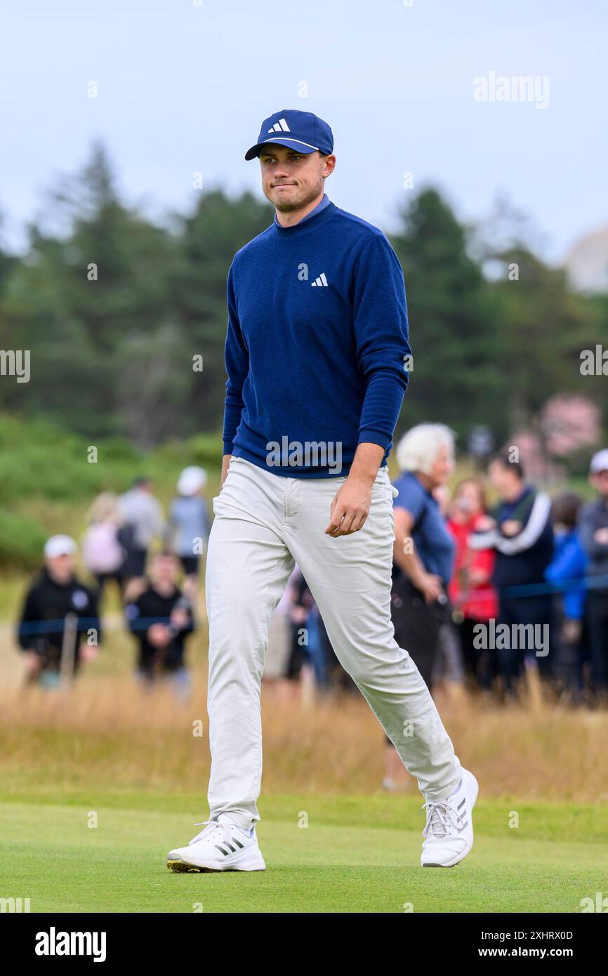 Ludvig Aberg on the 5th hole during day four of the Genesis Scottish Open 2024 at The ...