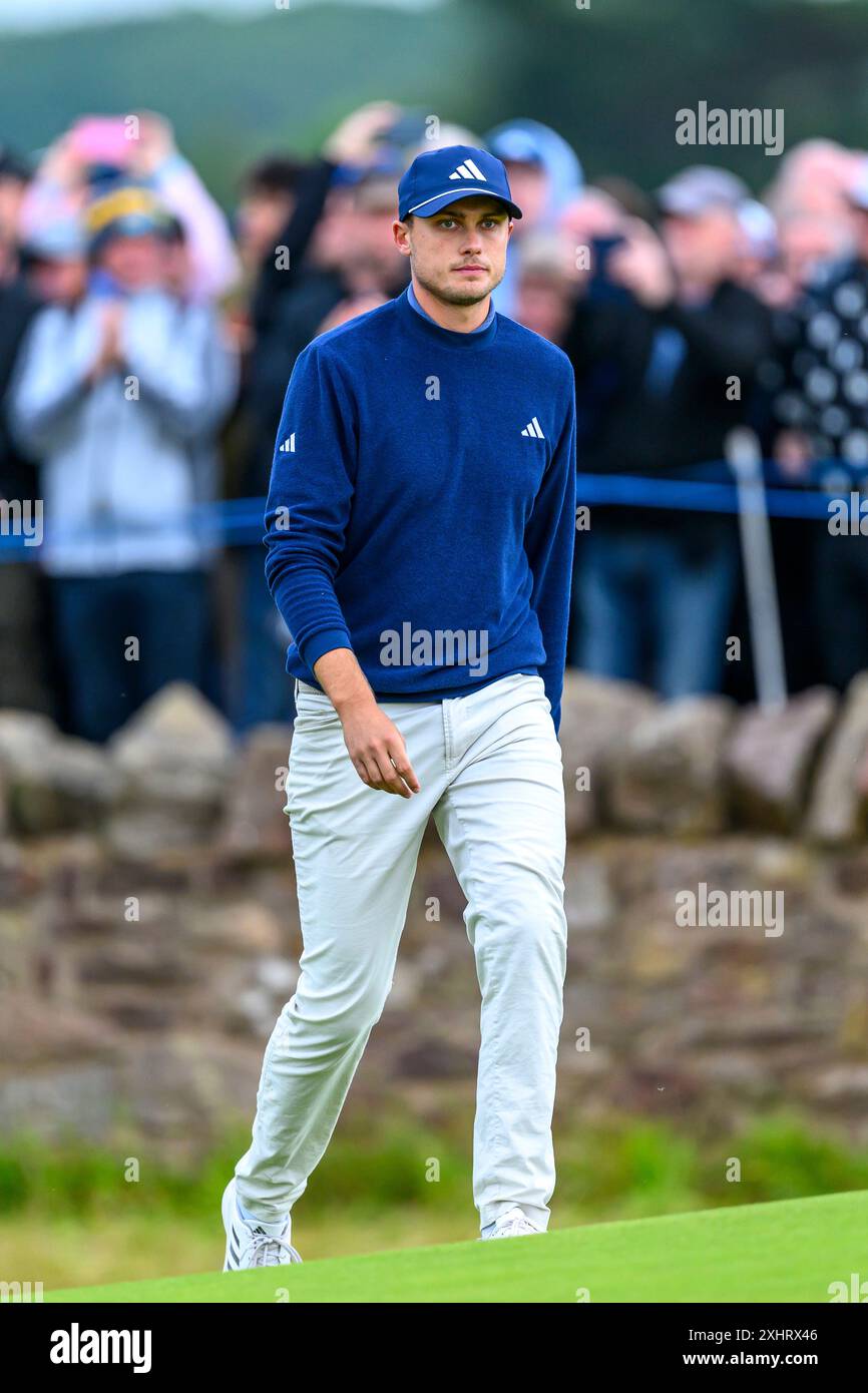 Ludvig Aberg on the 18th hole during day four of the Genesis Scottish Open 2024 at The ...