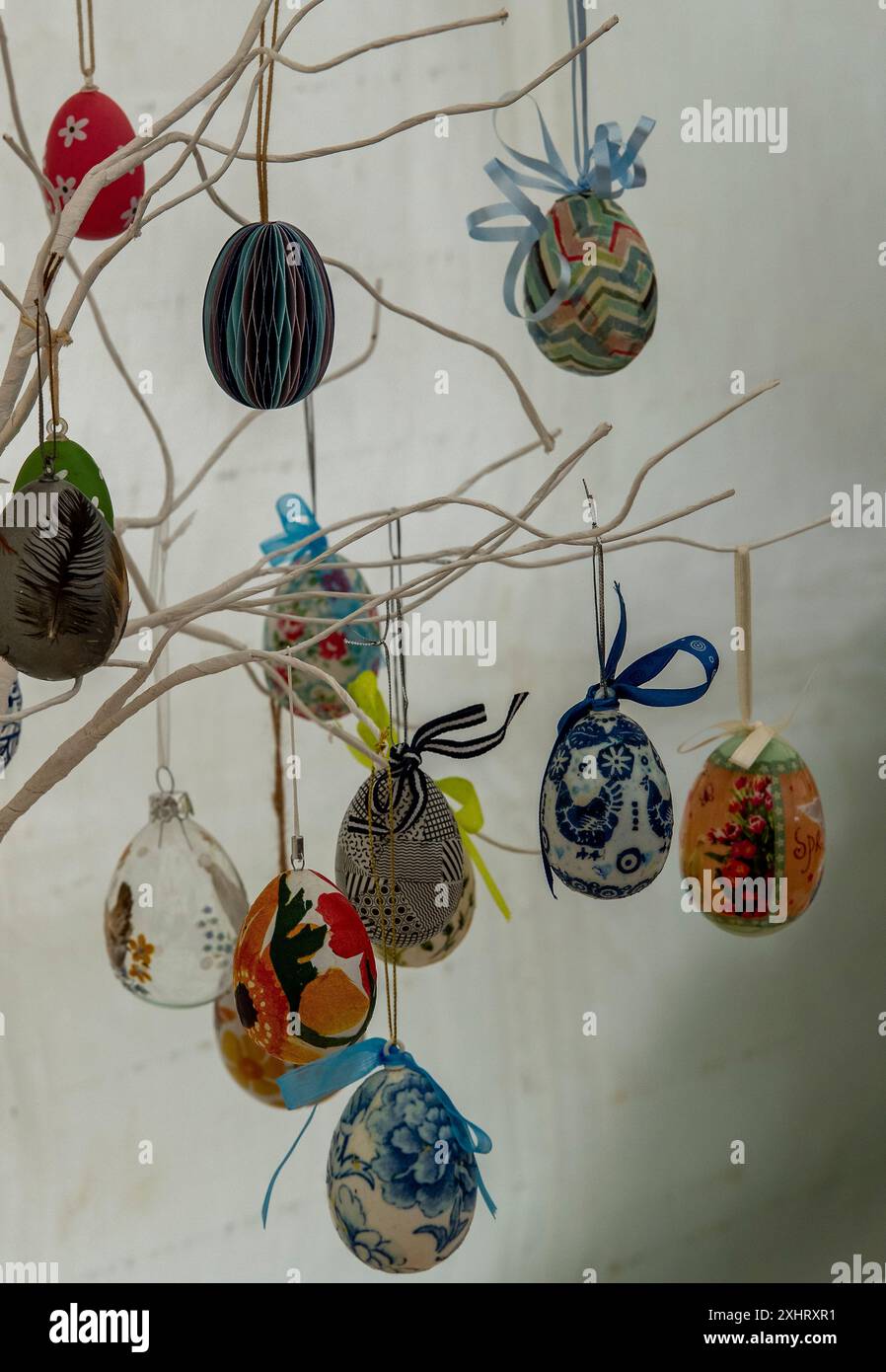 hanging mobile wind charm with different coloured teardtop designs ...