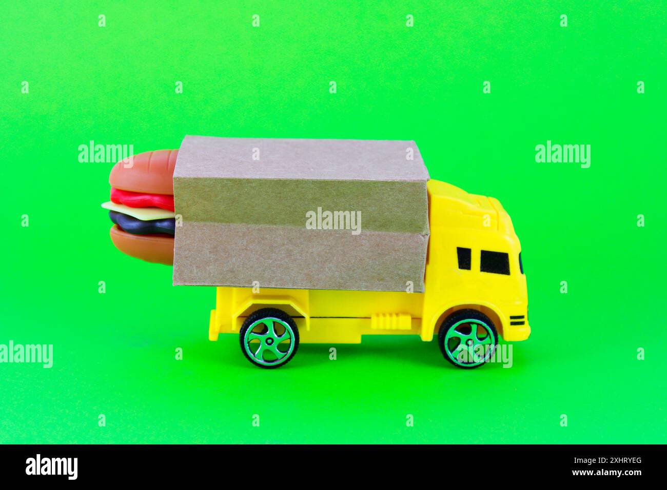Truck transporting a food order of a sandwich Stock Photo - Alamy