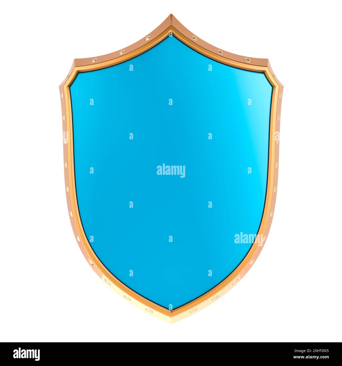 Blue Shield, front view. 3D rendering isolated on white background ...