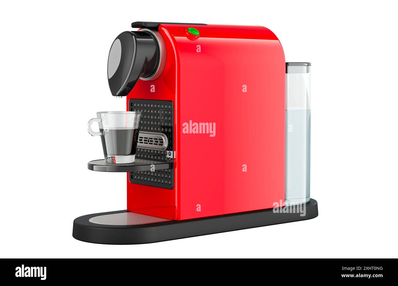 Red Coffee Pod Machine, 3D rendering isolated on white background Stock ...