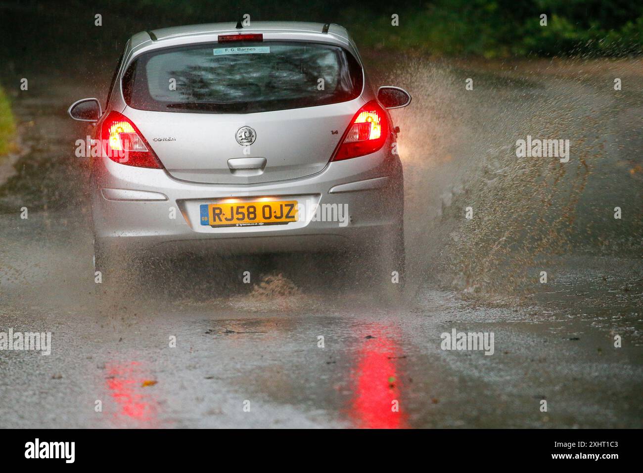 Tuesley Lane, Godalming. 15th July 2024. Intense and heavy rainfall ...