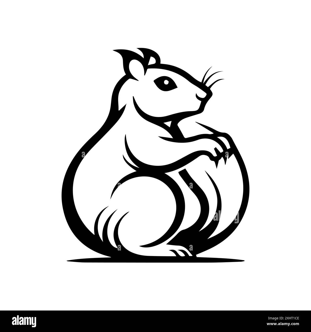 Squirrel icon or modern line symbol. Vector line art and icon design ...