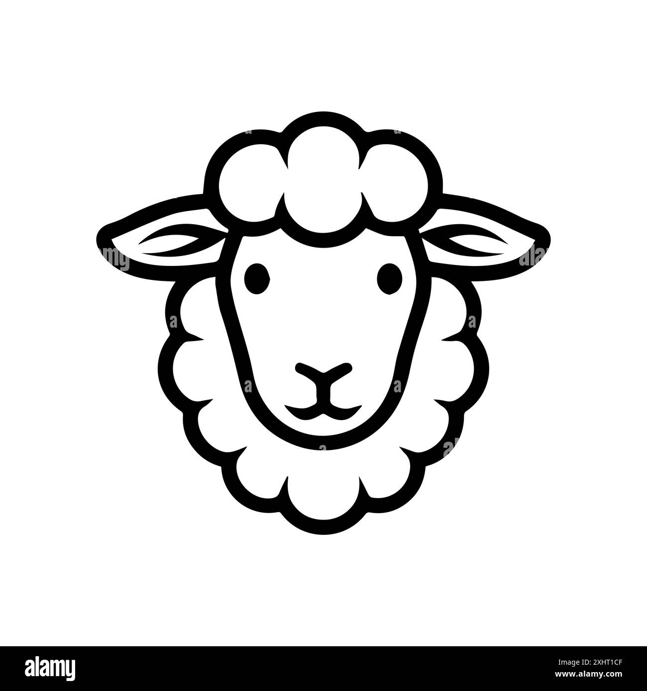 Sheep icon or modern line symbol. Vector line art and icon design with ...