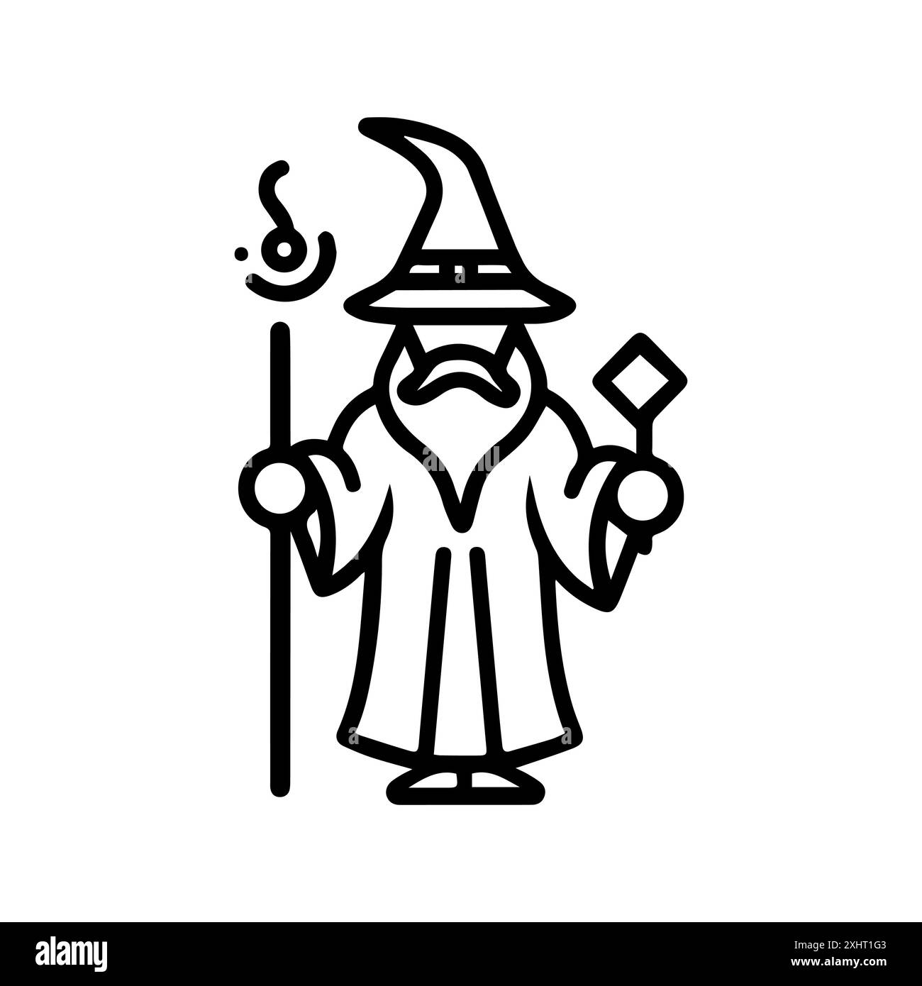 Green magic hat icon flat Black and White Stock Photos & Images - Alamy