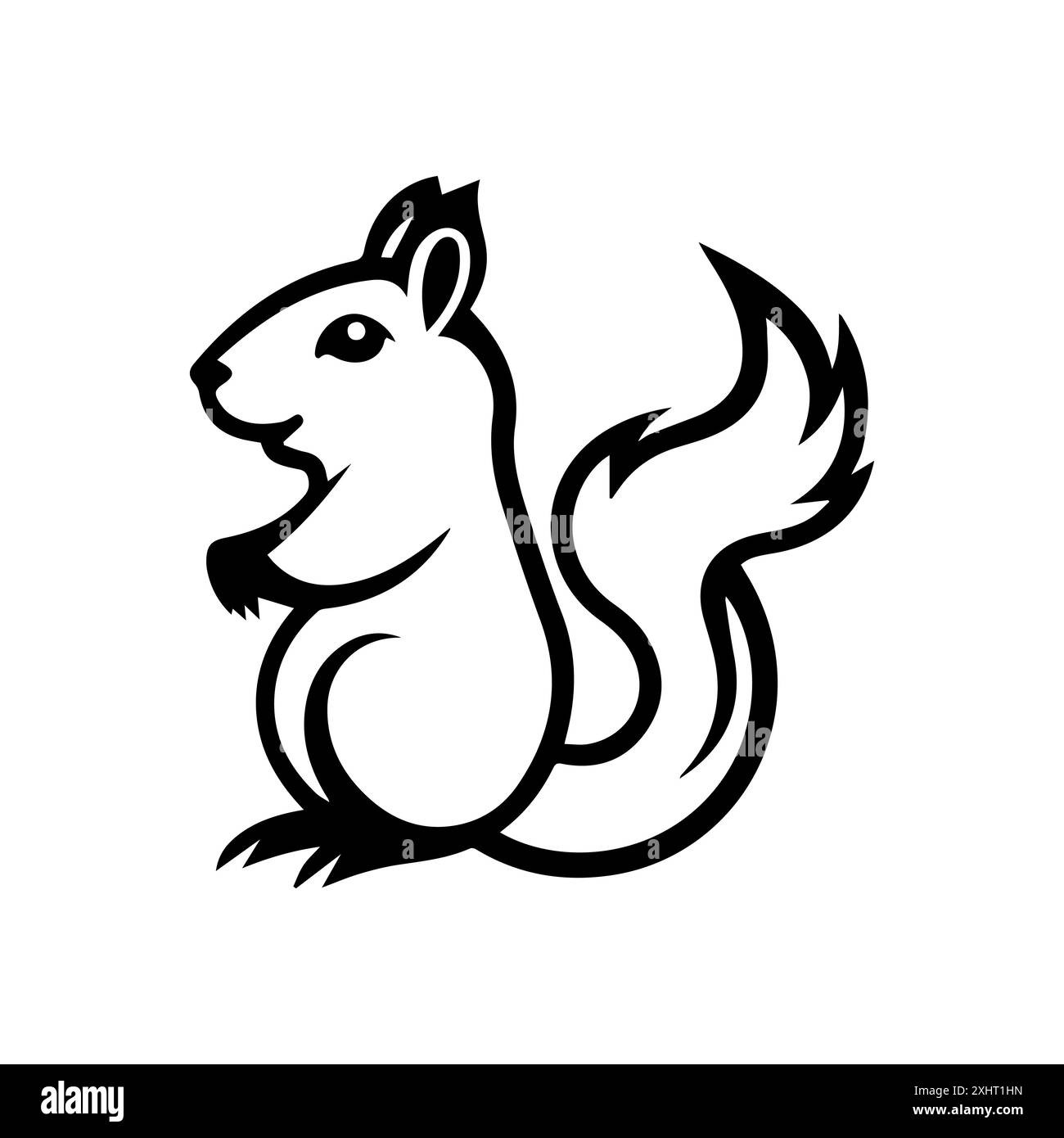 Squirrel icon or modern line symbol. Vector line art and icon design ...