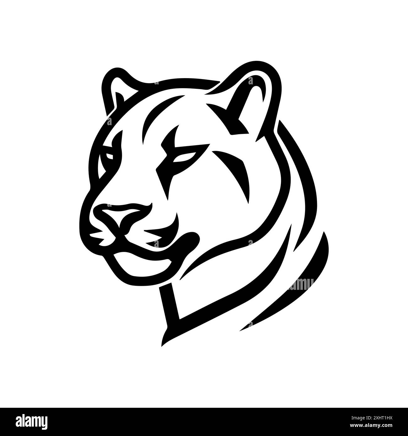 Panther icon or modern line symbol. Vector line art and icon design ...