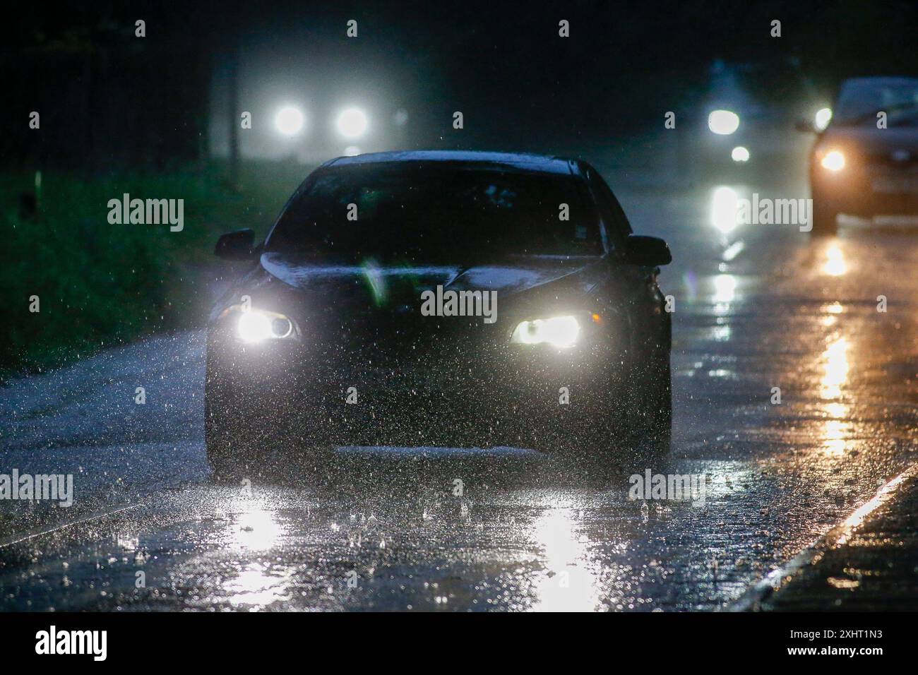 Tuesley Lane, Godalming. 15th July 2024. Intense and heavy rainfall ...