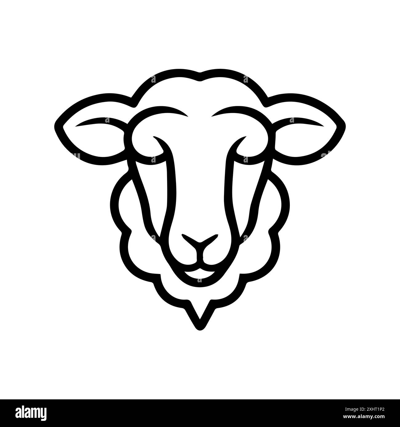 Sheep icon or modern line symbol. Vector line art and icon design with ...