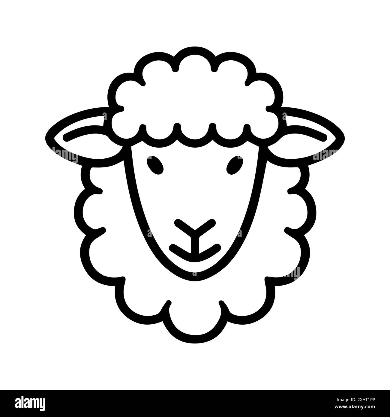 Sheep icon or modern line symbol. Vector line art and icon design with ...