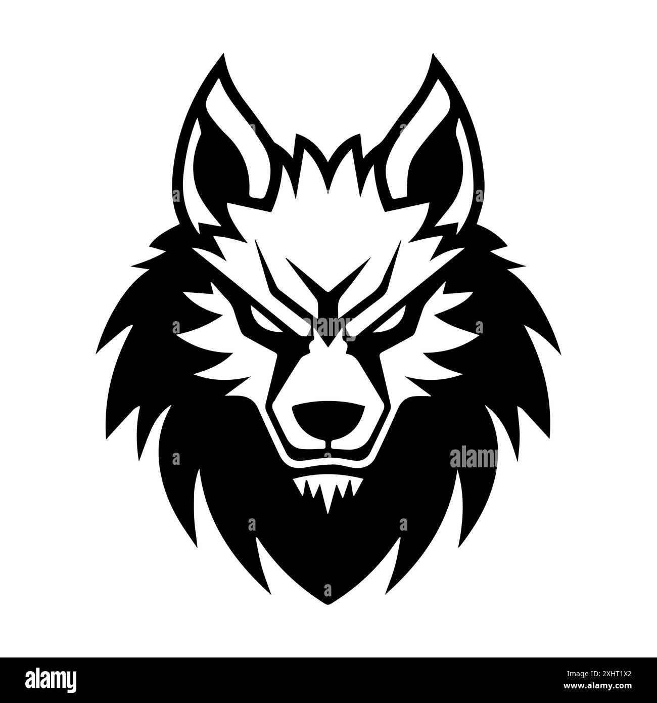 werewolf icon or modern line symbol. Vector line art and icon design ...