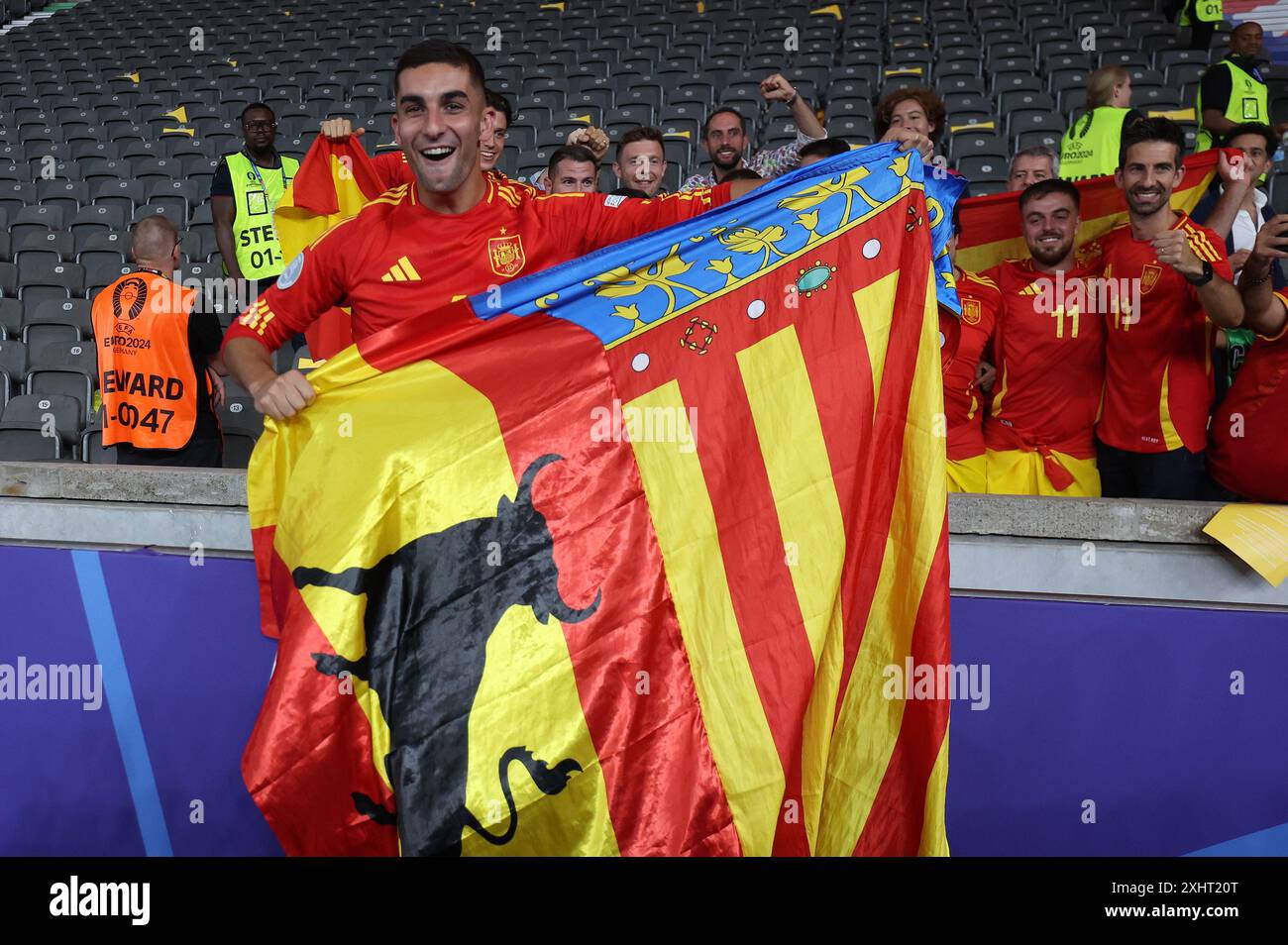 Berlin, Germany. 14th July, 2024. Ferran Torres of Spain celebrates ...