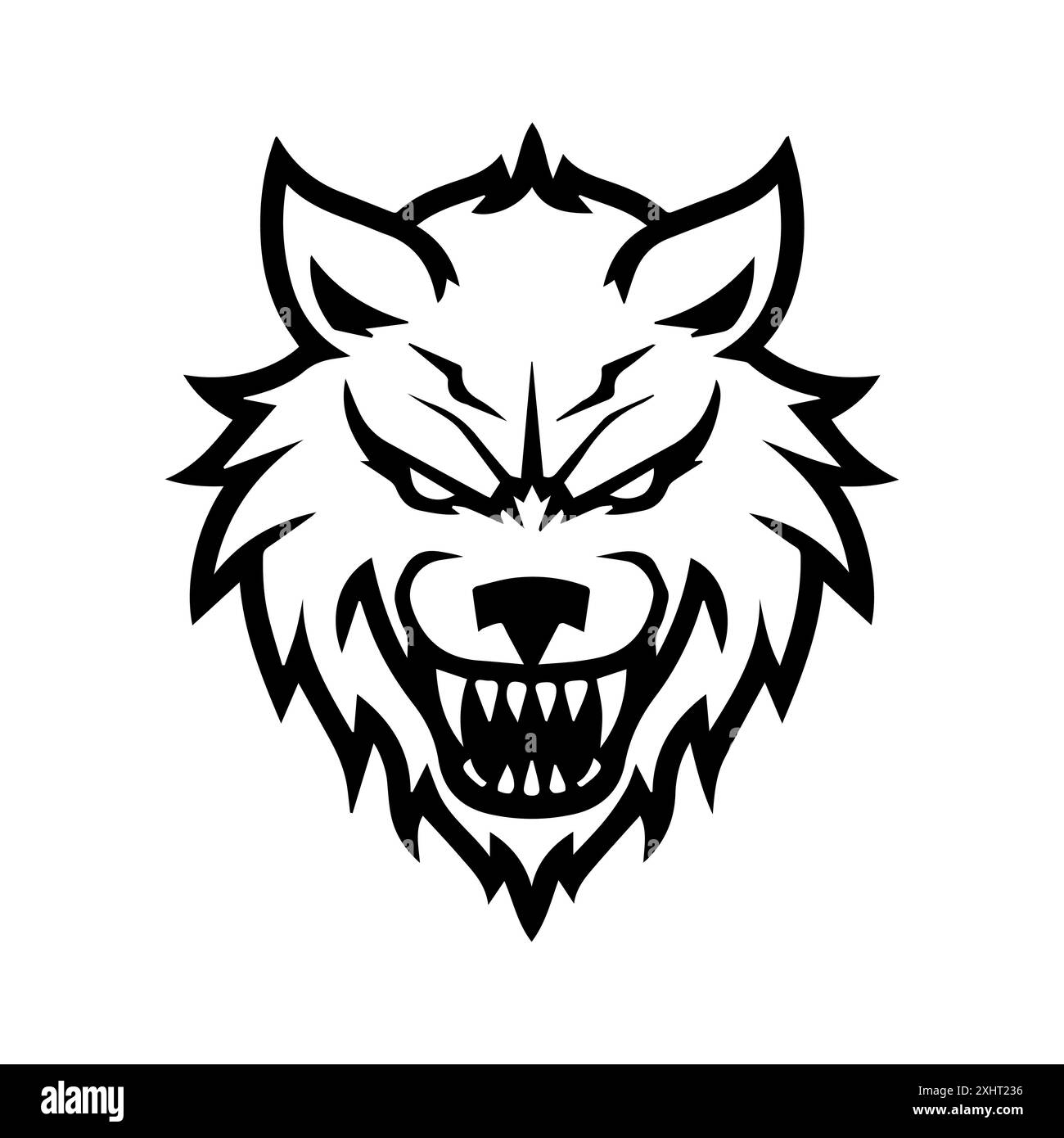 werewolf icon or modern line symbol. Vector line art and icon design ...