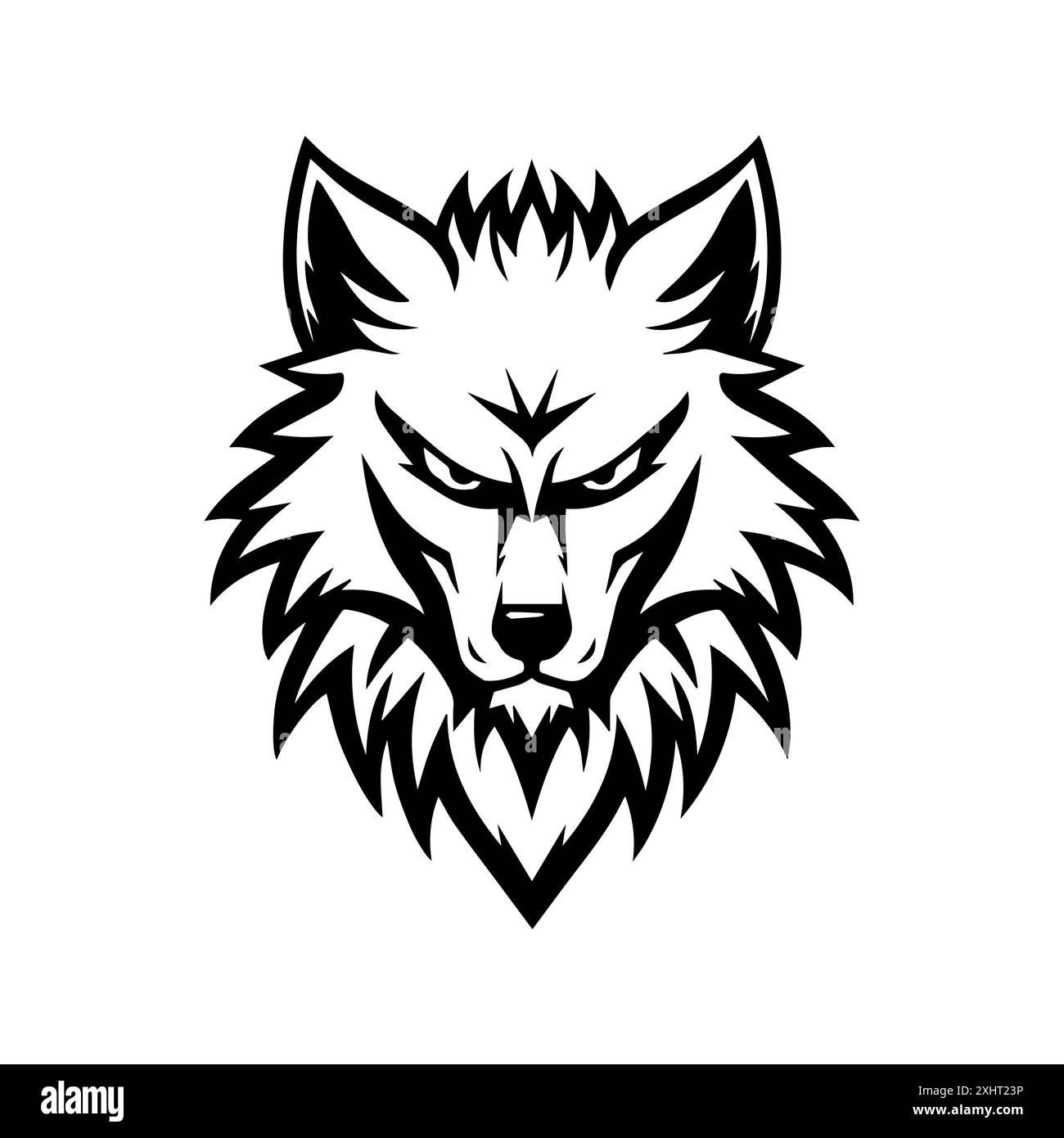 werewolf icon or modern line symbol. Vector line art and icon design ...