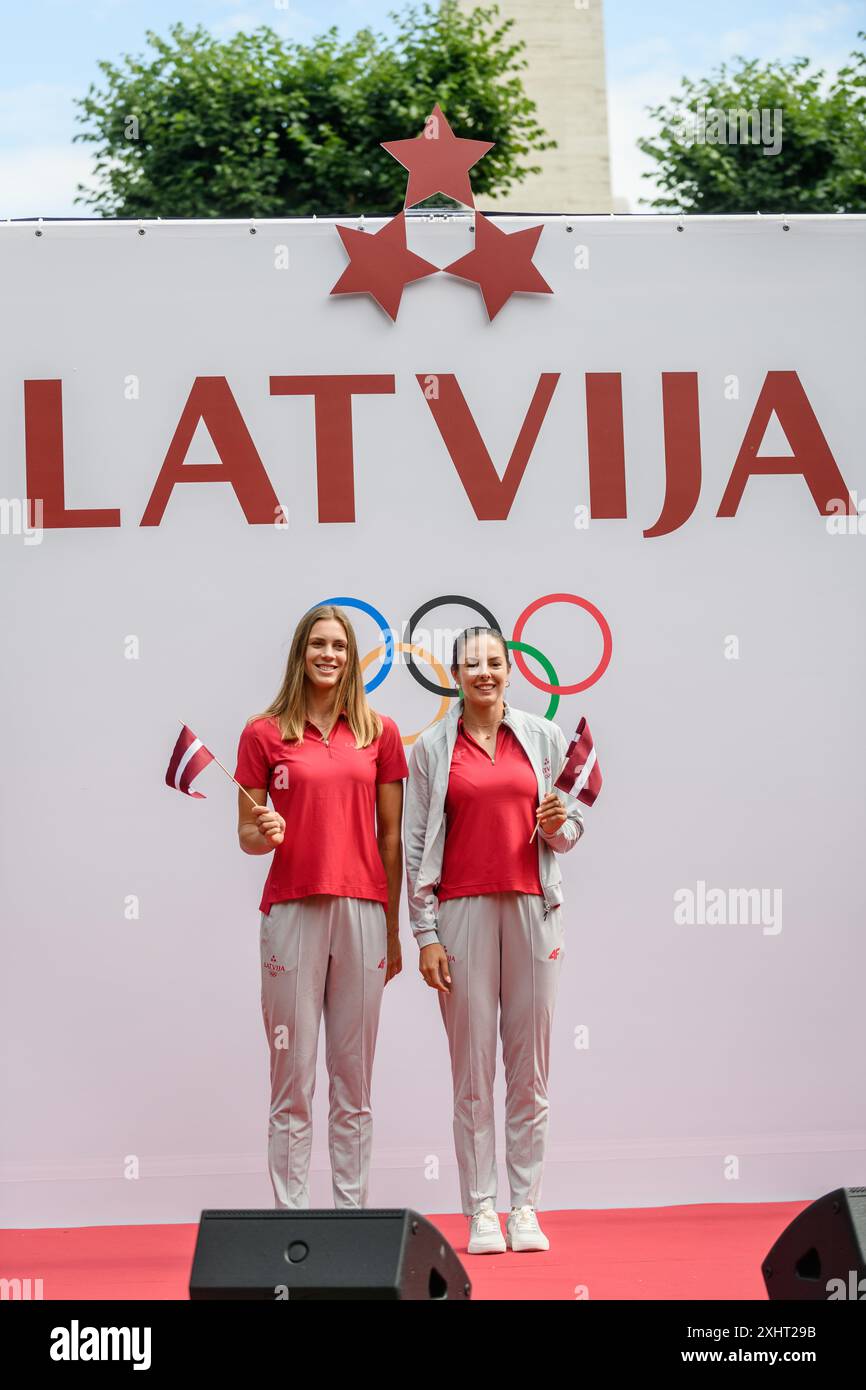 RIGA, Latvia. 15th July, 2024. The presentation of "Team Latvia" and the announcement of the ...