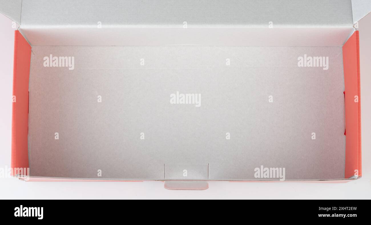 Open paper box bottom above top view isolated Stock Photo - Alamy