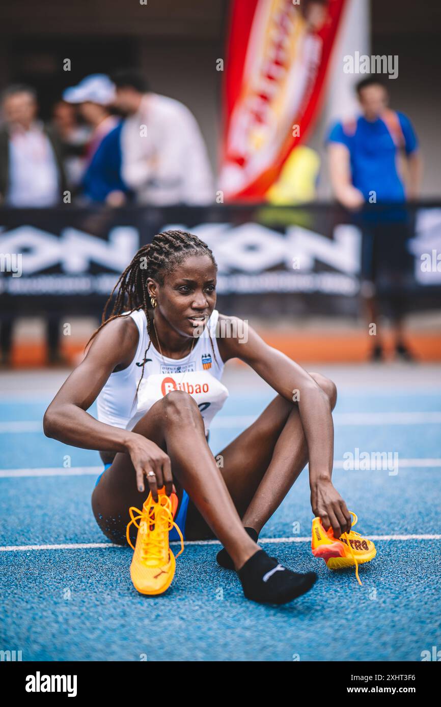 Sahily Diago participating in the 600 meters at the Bilbao 2024 ...