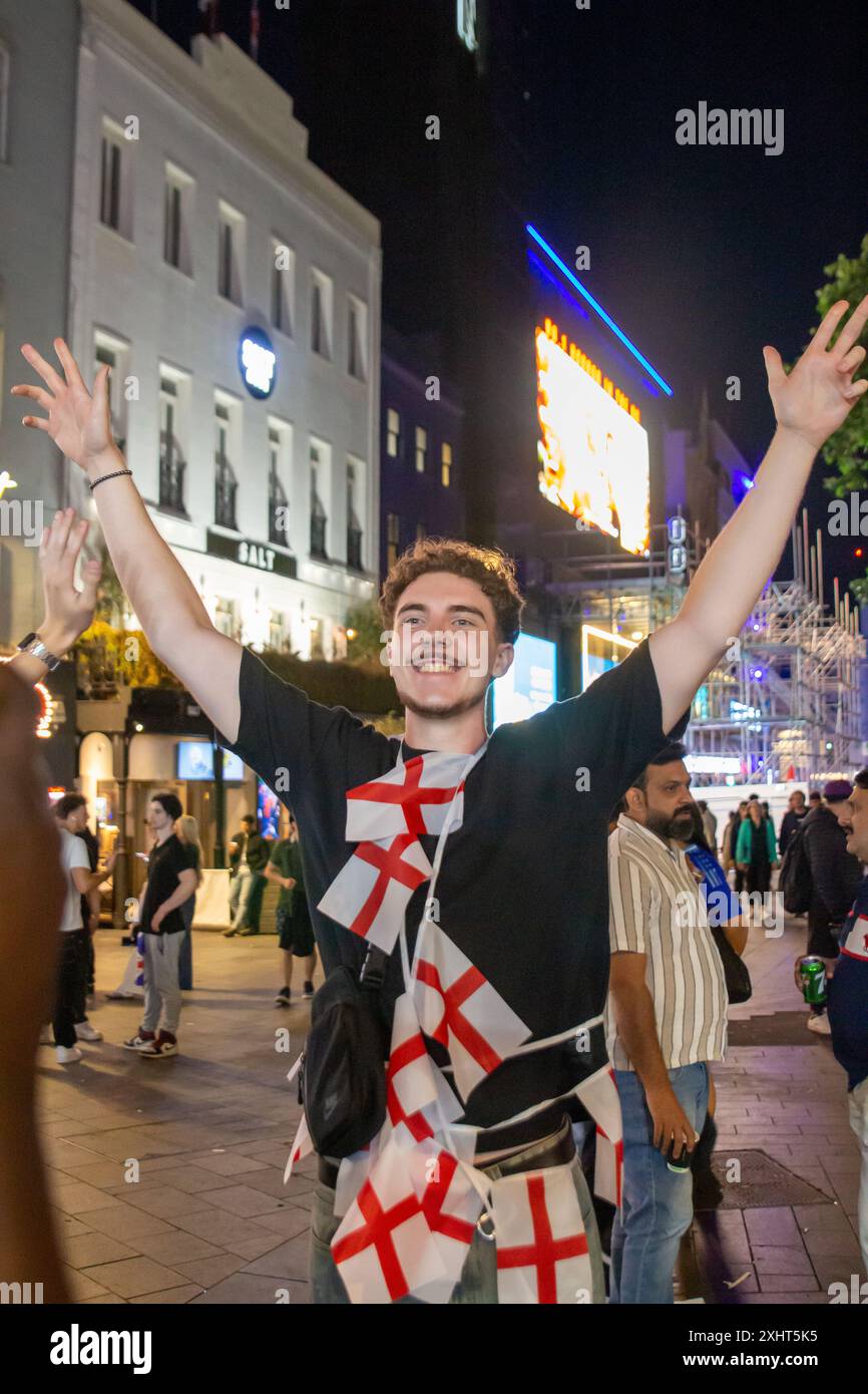 England fans in Central London during the Euro Cup Finals. Trafalgar ...