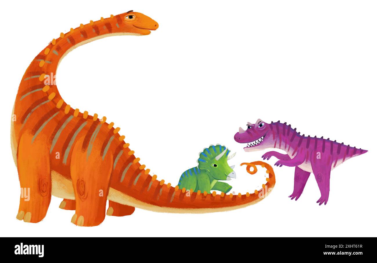 cartoon happy and funny colorful prehistoric dinosaur dino ceratosaurus ...