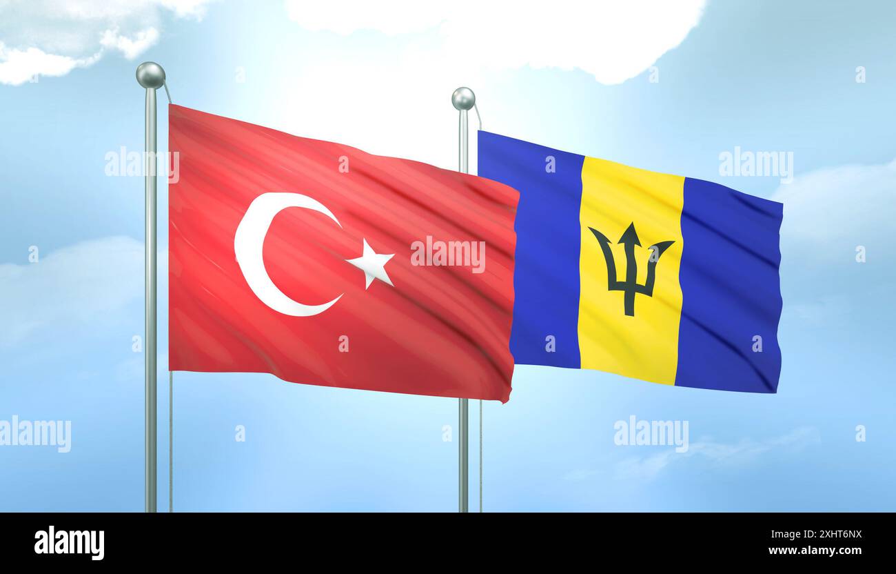 Turkey barbados flag hi-res stock photography and images - Alamy