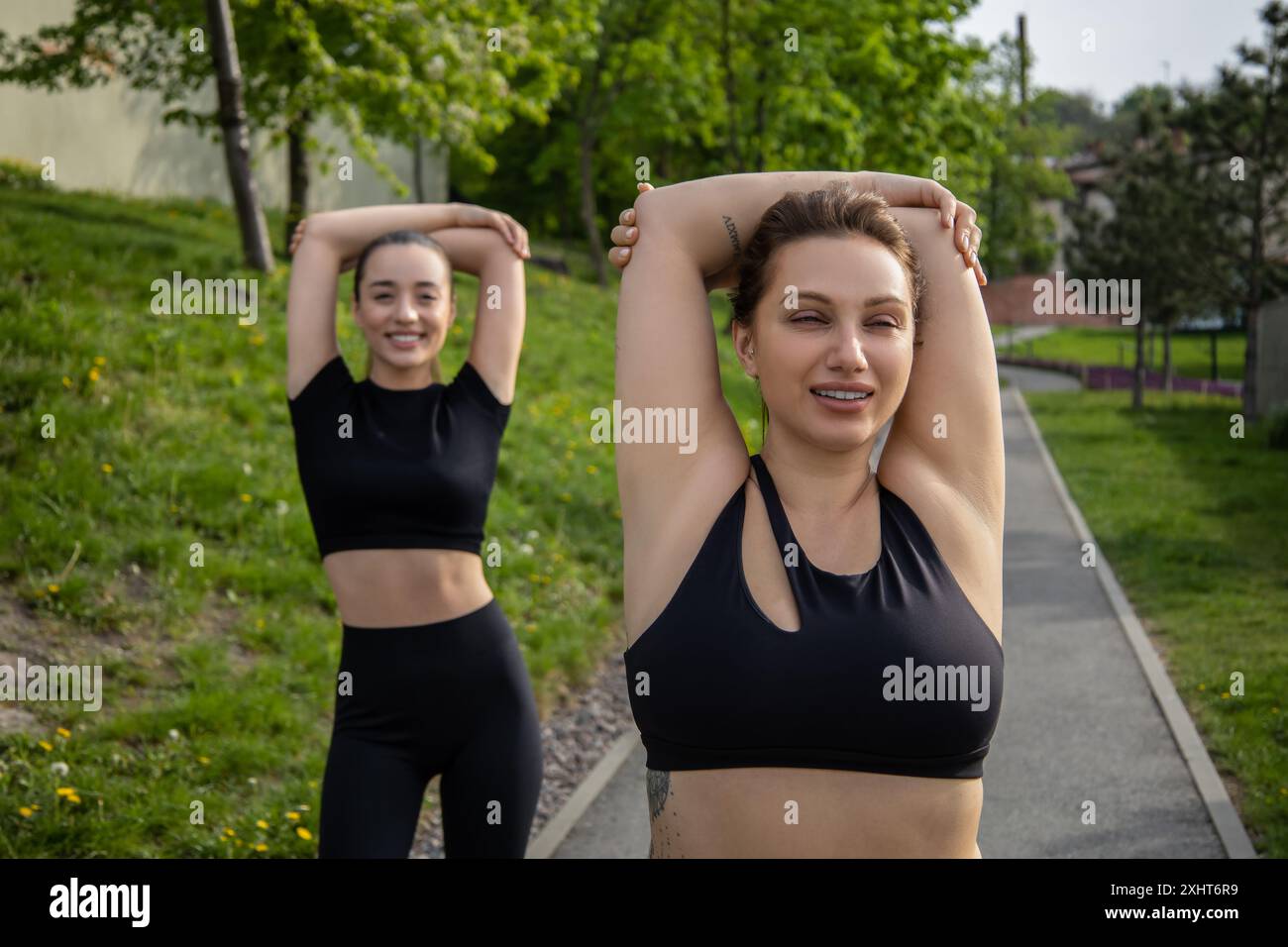 Obese woman doing arm exercise hi-res stock photography and images - Alamy